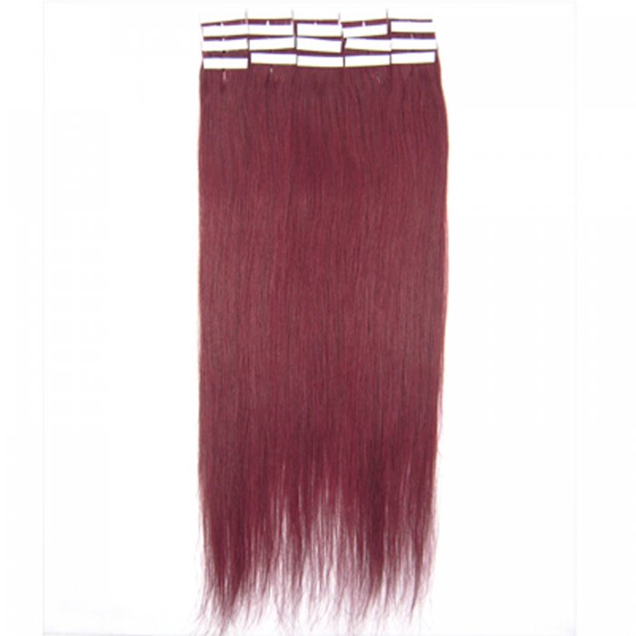 1618202224 20pcs/set Straight Tape in Remy Human Hair Extensions #Bug|T ...