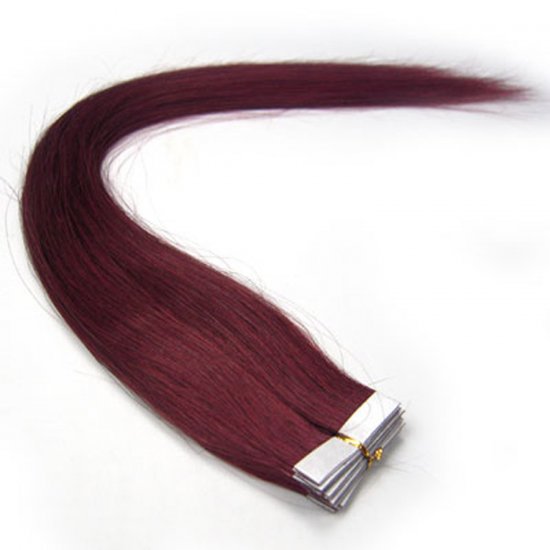 1618202224 20pcs/set Straight Tape in Remy Human Hair Extensions #Bug|T ...